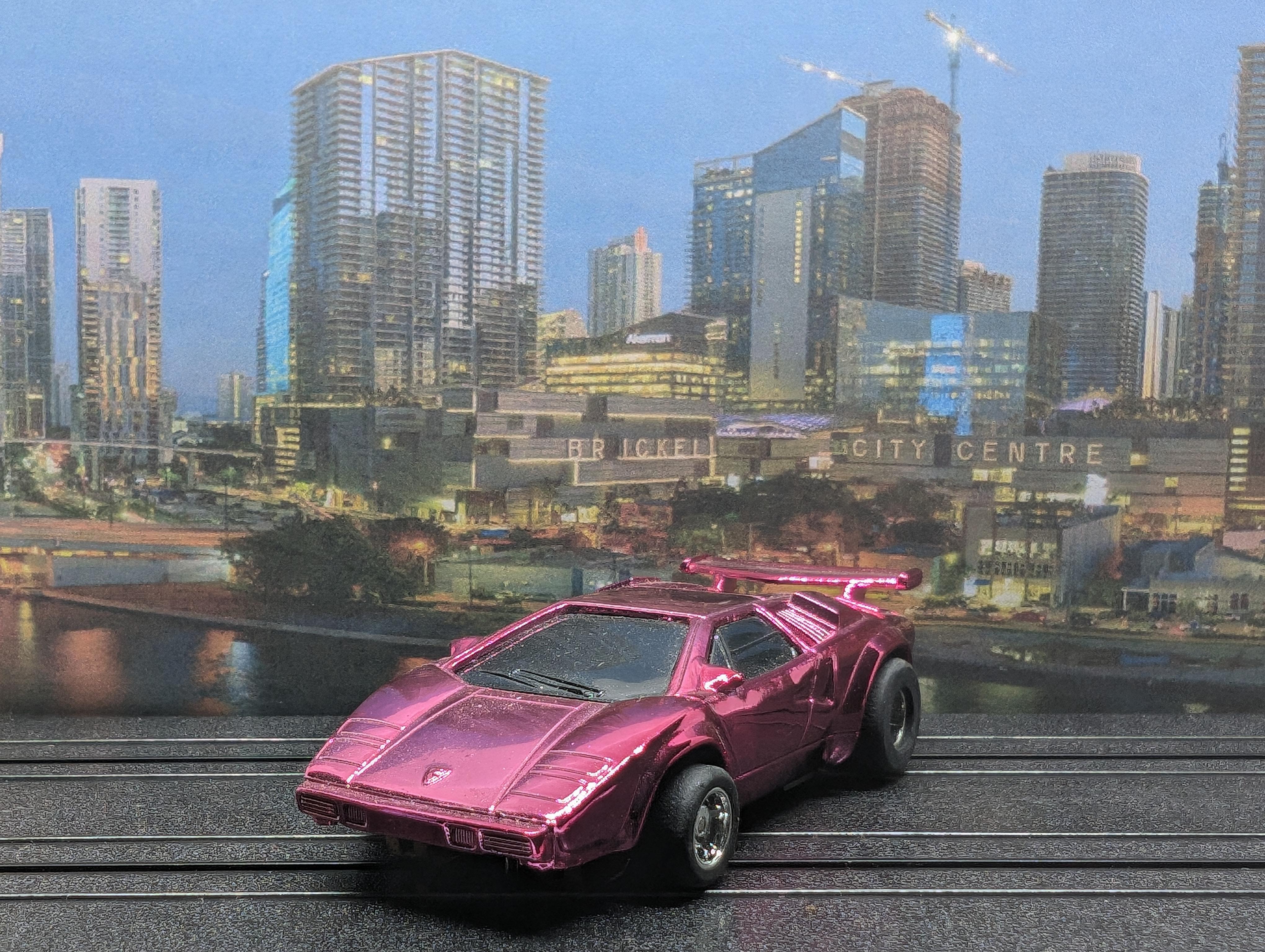 Tyco Red Chrome Lamborghini Countach 440x2 HO Slot Car - CTW Auctions ...